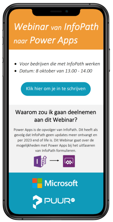 Schrijf je in voor het Webinar: Van InfoPath naar Power Apps!
